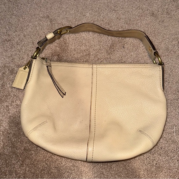 Coach | Bags | Coach Soho Cream Leather Shoulder Bag | Poshmark